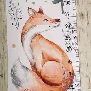 Fox Height Chart Personalized Growth Chart Woodland Animals Nursery ...