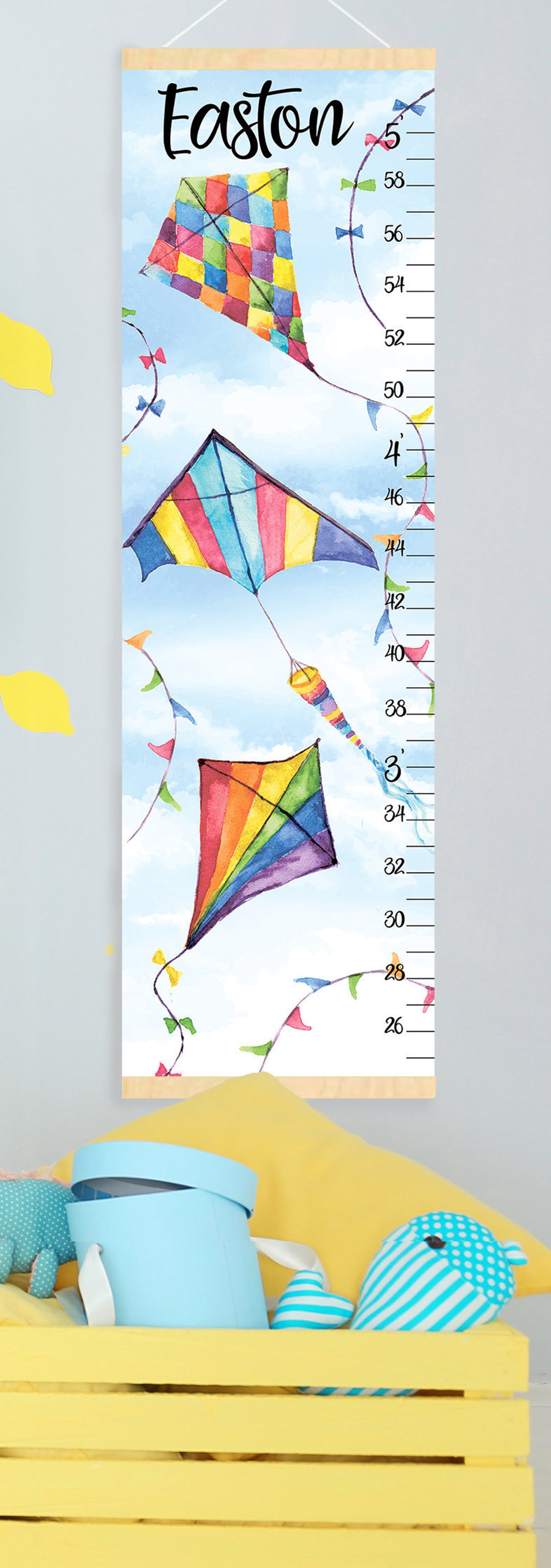 Kite in the Wind Growth Chart Sky Height Chart Kites Nursery | Etsy