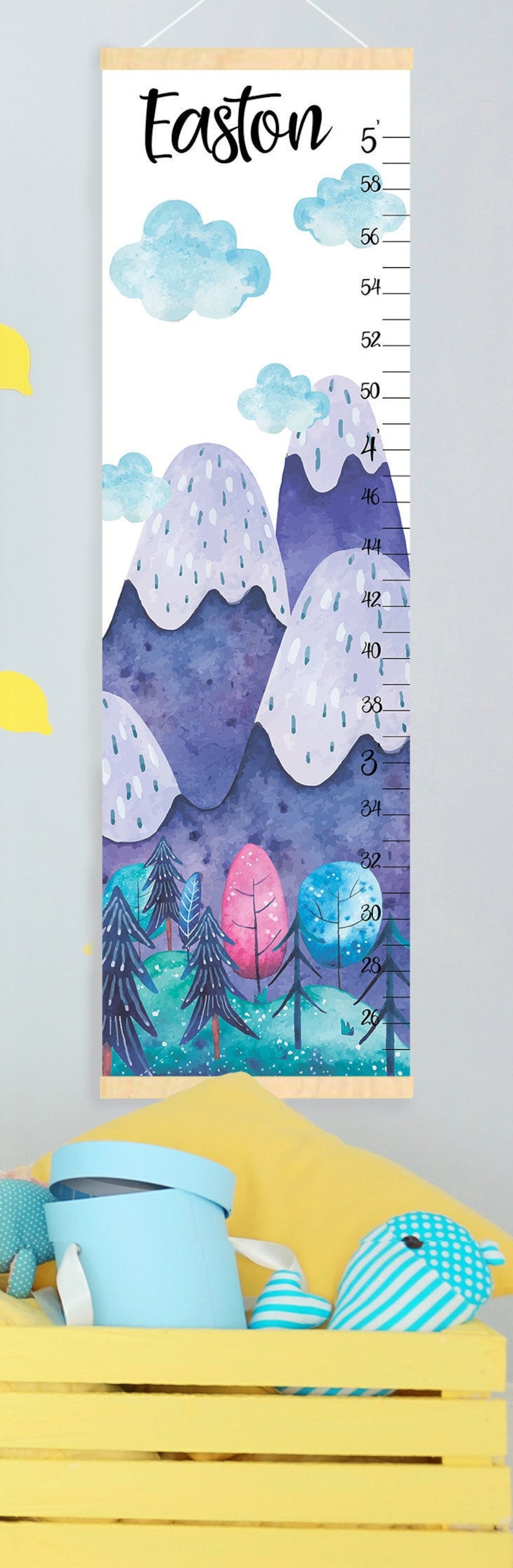 Mountains Growth Chart Adventure Height Chart Mountain and - Etsy