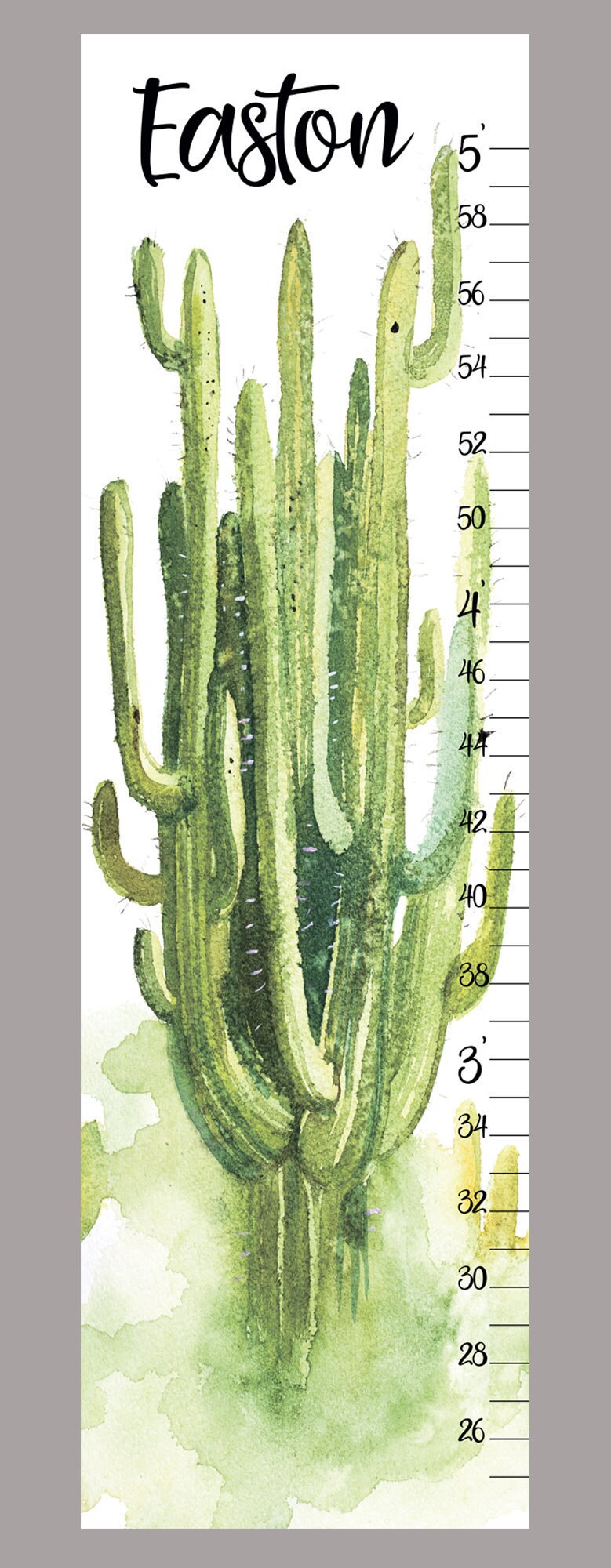 Cactus Growth Chart – Desert Theme Kids Nursery Wall Height Ruler - Etsy