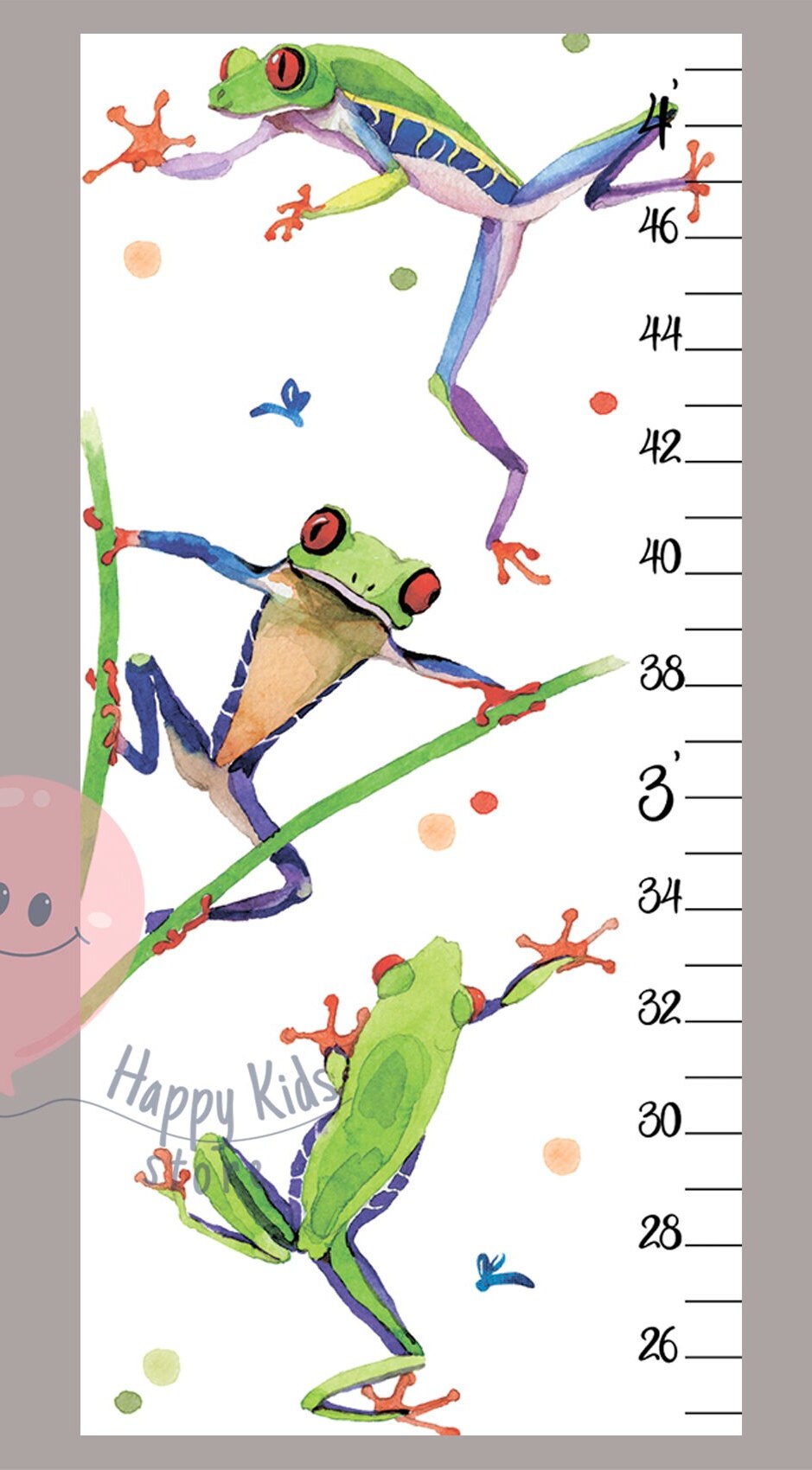 Height Chart Frogs Frog Baby Growth Chart Nursery Room Decor | Etsy