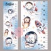 Astronaut Animals Growth Chart – Space Theme Nursery Wall Height Ruler ...