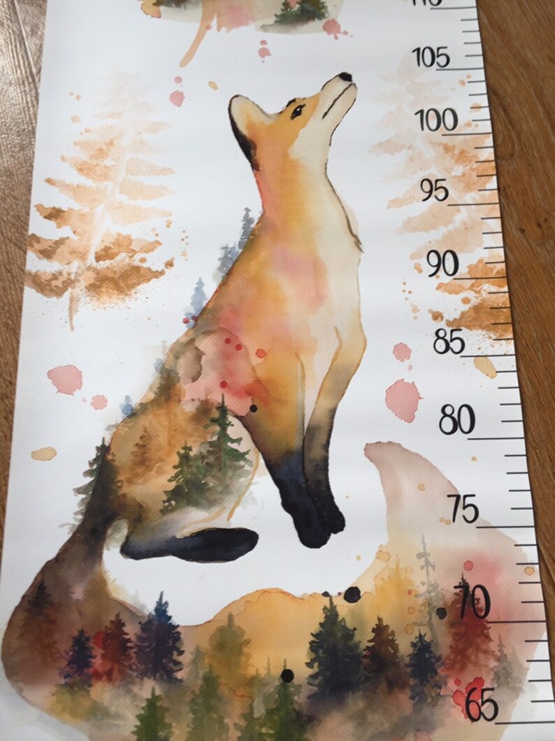 Fox Growth Chart – Woodland Animals Nursery Wall Height Ruler - Etsy