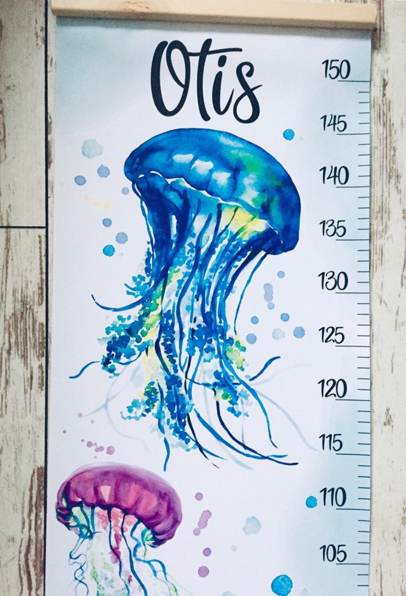 Jellyfish Growth Chart Canvas Personalized Height Chart - Etsy