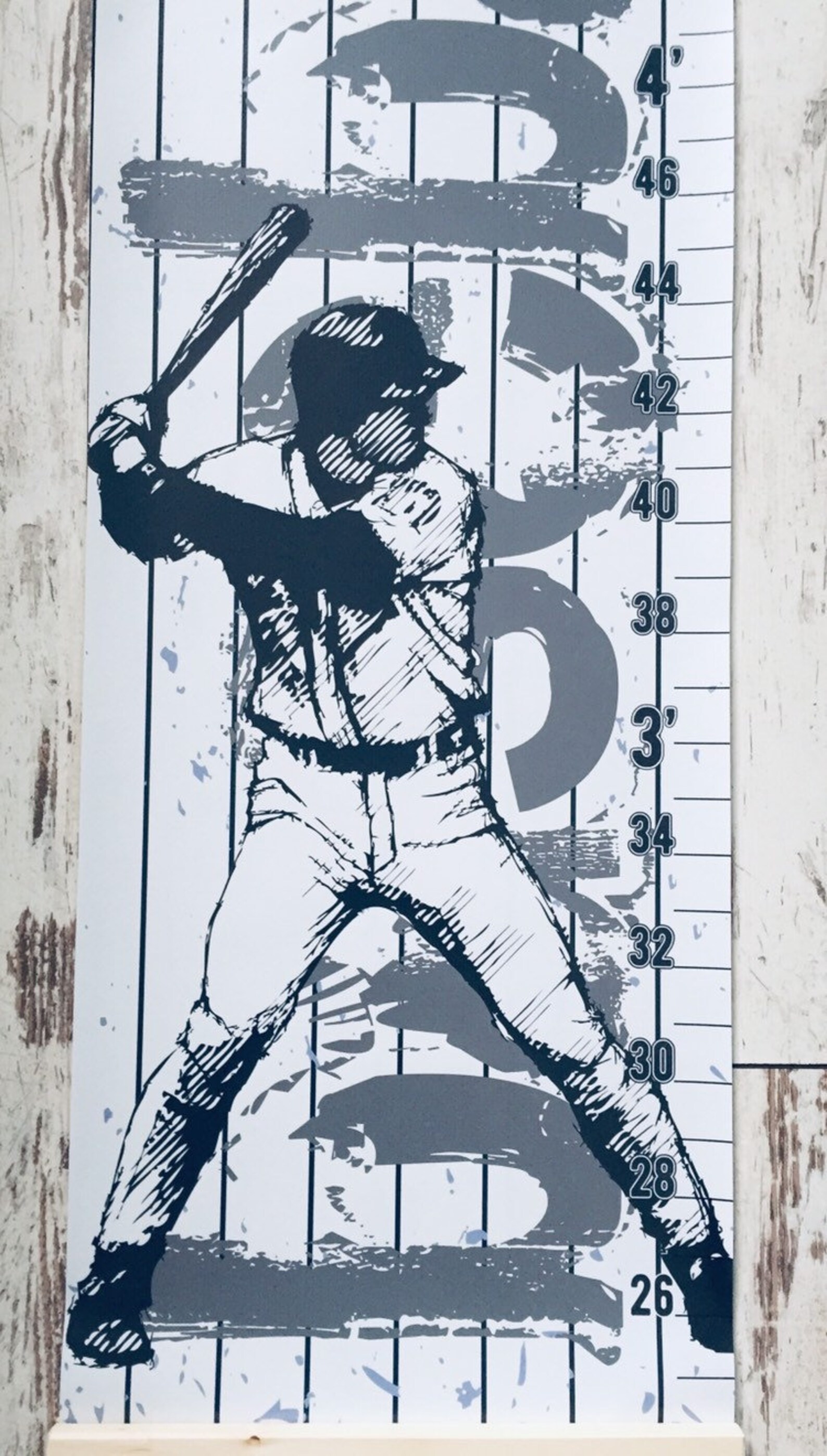 Baseball Nursery Decor Sports Height Chart Baseball Kids Room - Etsy