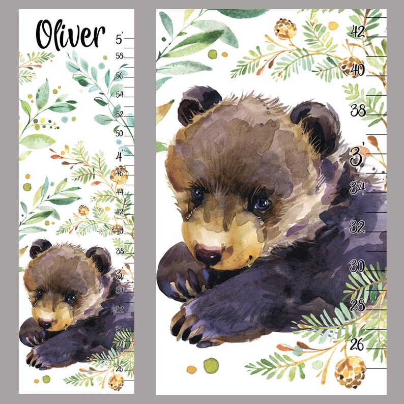 Baby Bear Growth Chart Woodland Height Chart Forest Animals - Etsy