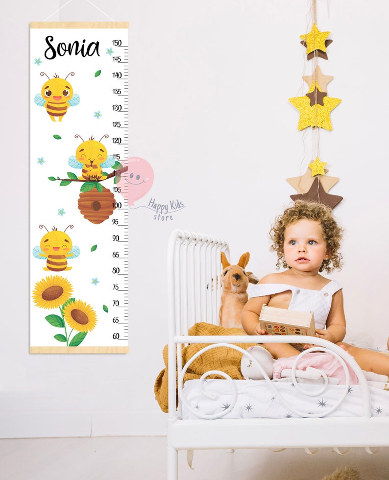 Height Chart Bee Buzzing Beehive Growth Chart Bees Nursery - Etsy