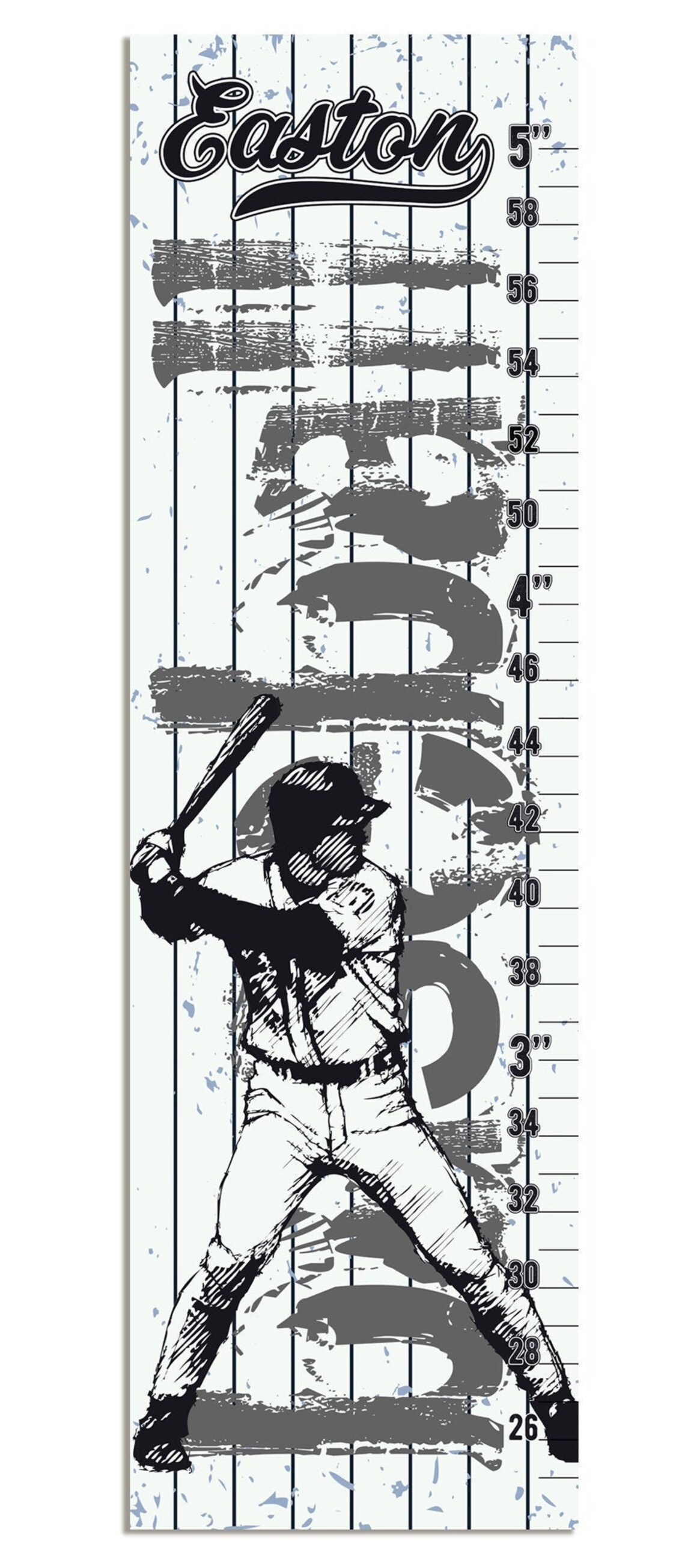 Baseball nursery decor Sports height chart Baseball kids room | Etsy