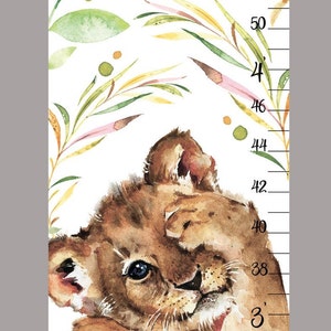 Baby Lion Growth Chart Safari Animals Height Chart Jungle | Etsy