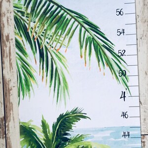 Beach With Palm Trees Growth Chart Personalized Height Chart Surf ...
