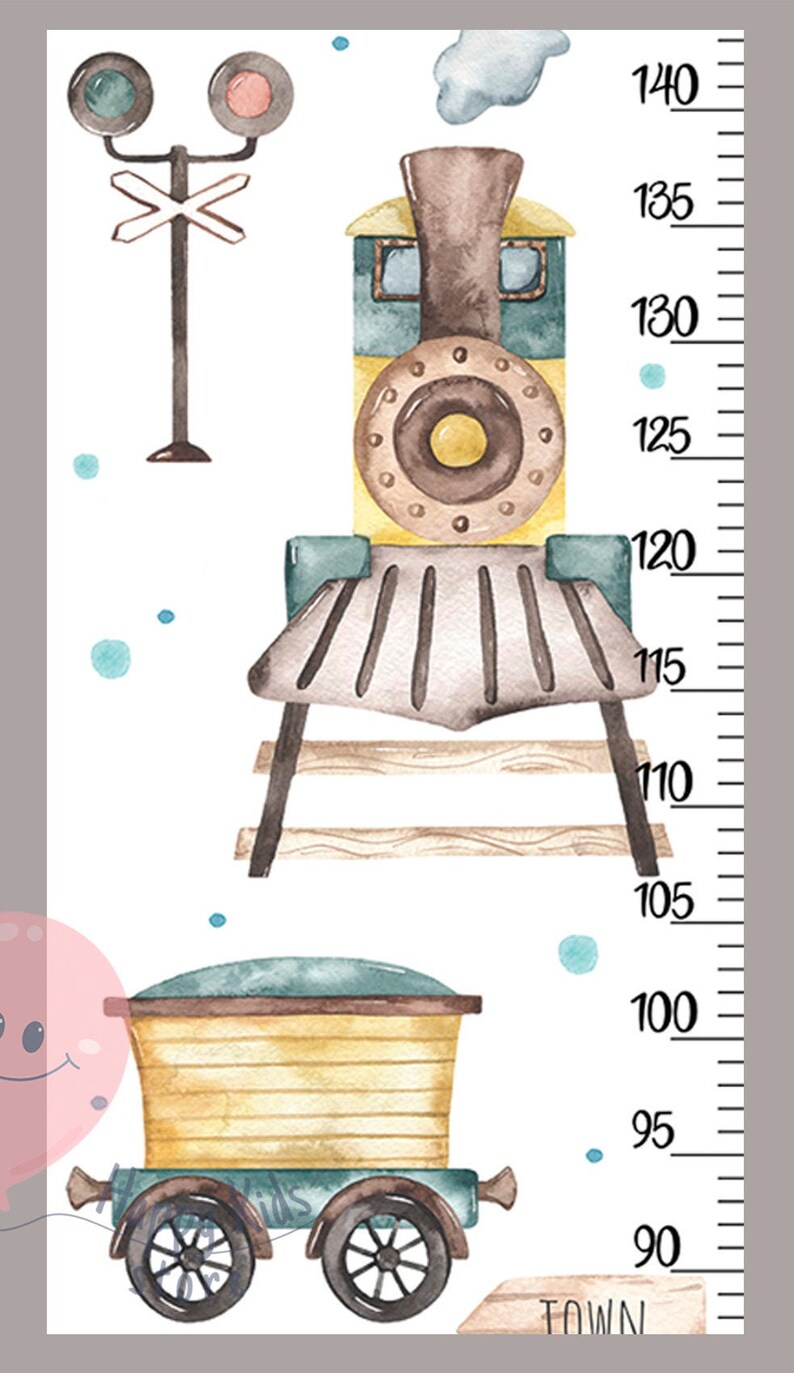 Train Height Chart Locomotive Growth Chart for Boy Train Kid | Etsy