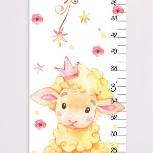 Cute Sheep Growth Chart Canvas Personalized Height Chart Lamb | Etsy