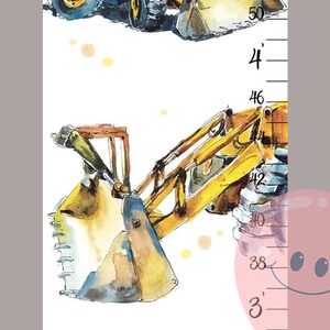 Height Chart Bulldozer Tractor Growth Chart Сonstruction Truck Nursery ...