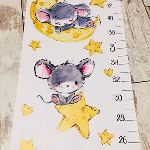 Cute Mouse Growth Chart Personalized Canvas Height Chart Little Mousy ...