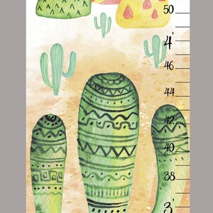 Cactus Growth Chart Desert Height Chart Cactus Mexico Nursery Art ...