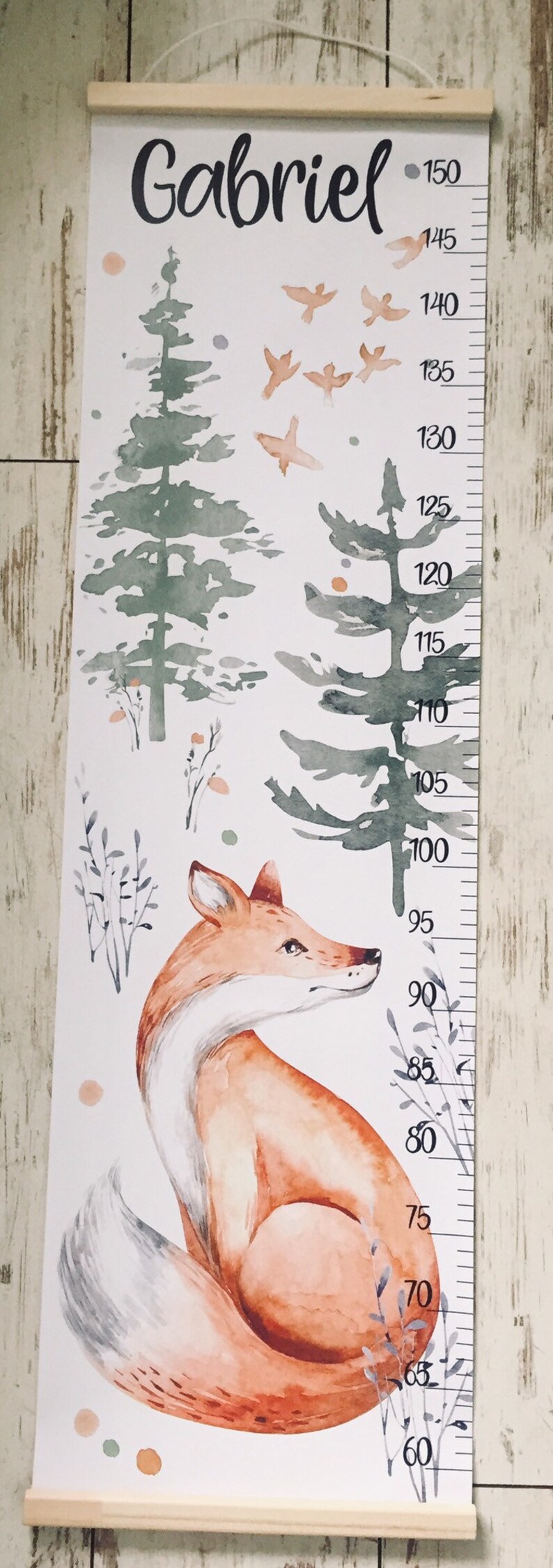 Fox Height Chart Personalized Growth Chart Woodland Animals | Etsy UK