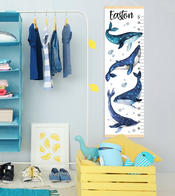 Whales Growth Chart Under the Sea Height Chart Ocean Nursery | Etsy