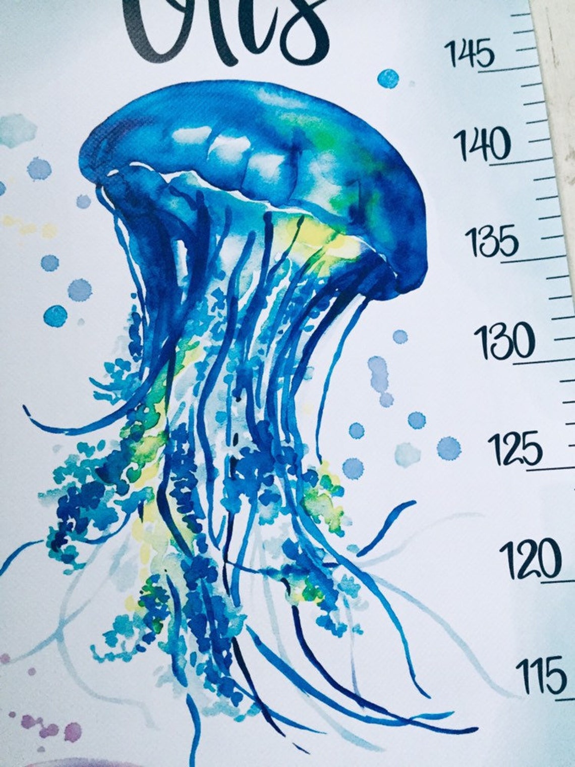 Jellyfish Growth Chart Canvas Personalized Height Chart - Etsy