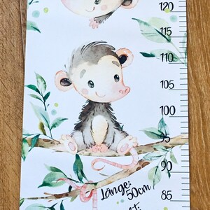 Cute Opossum Growth Chart Nursery Art Canvas Personalized Height Chart ...