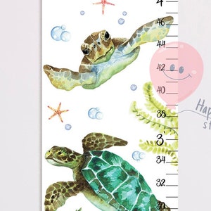 Turtles Growth Chart Under the Sea Height Chart Ocean Nursery Name Sign ...