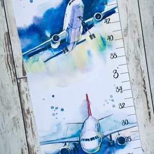 Airplane Growth Chart Airbus Height Chart Fly in the Sky Nursery Room ...