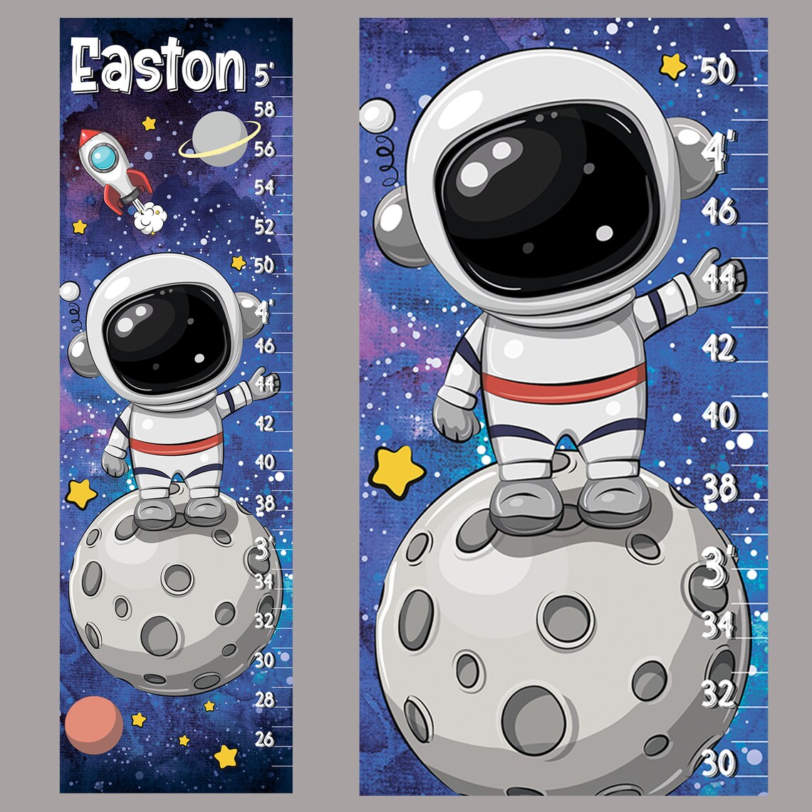 Space Growth Chart Astronaut Height Chart for Baby Girl Solar - Etsy