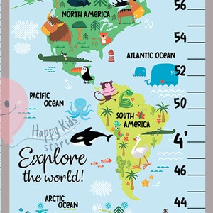 Growth Chart World Map With Baby Animals Explore the World Height Chart ...