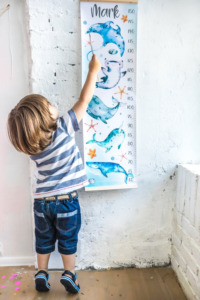 Nautical Sea Creatures Growth Chart Canvas Height Chart - Etsy
