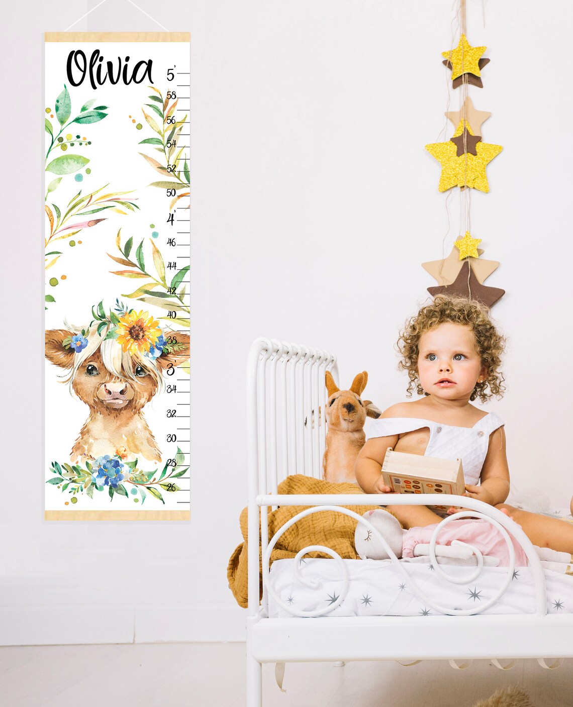 Calf Height Chart Cow Nursery Decor Farm Baby Growth Chart | Etsy