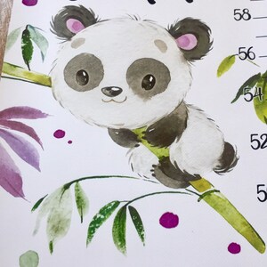 Panda Bear Growth Chart Pandas Nursery Decor Animals Height Chart - Etsy
