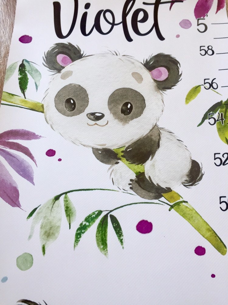 Panda Bear Growth Chart Pandas Nursery Decor Animals Height | Etsy