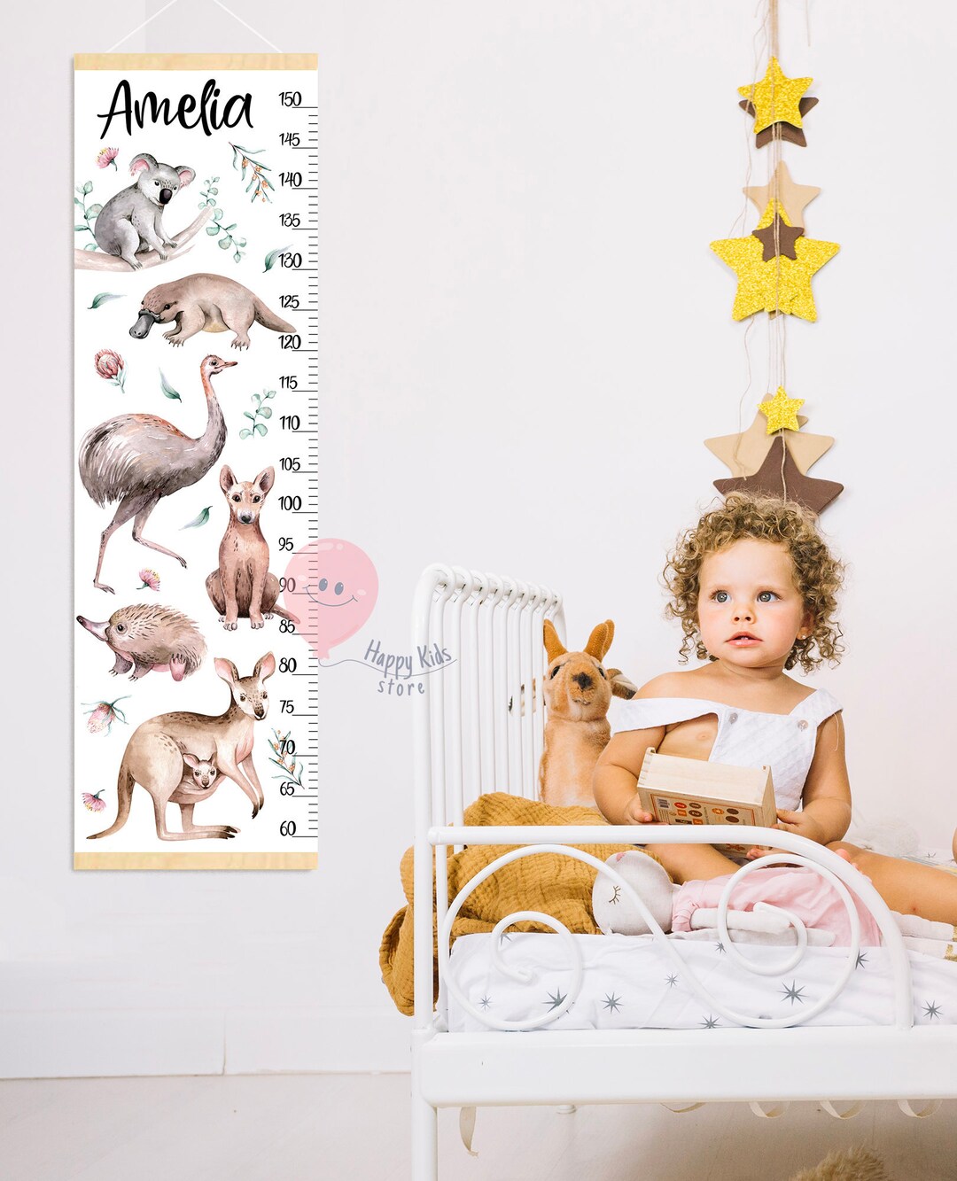Australian Animals Growth Chart Personalized Height Chart Baby Animals ...