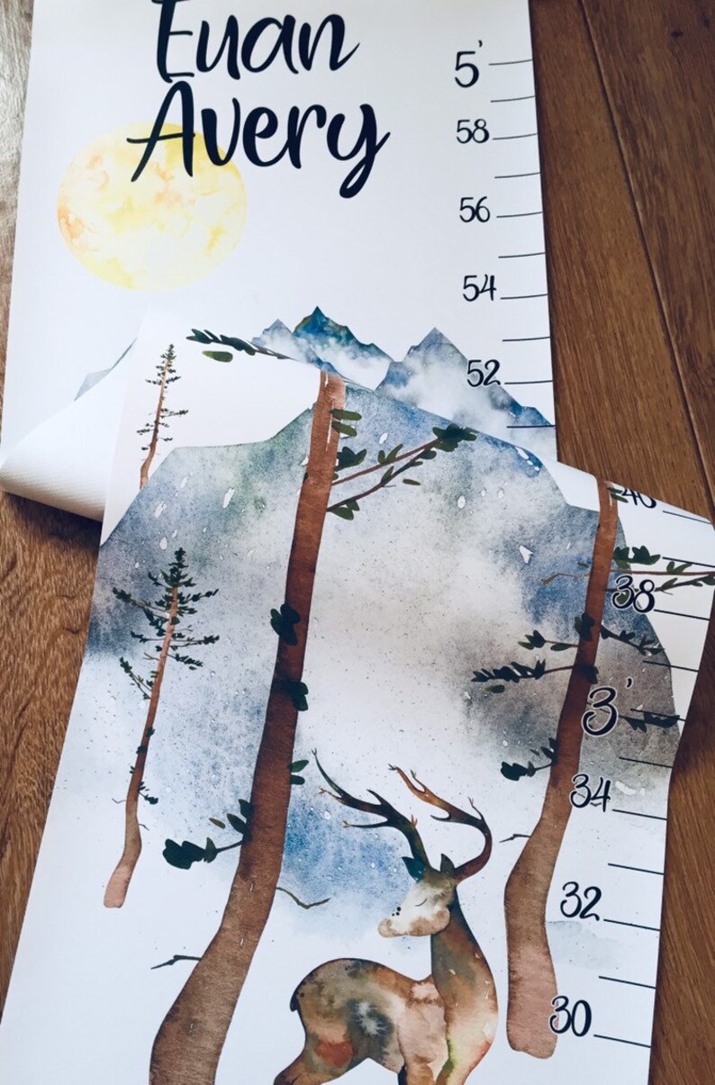 Mountains Growth Chart Nature Height Chart Woodland Nursery Wall Art - Etsy
