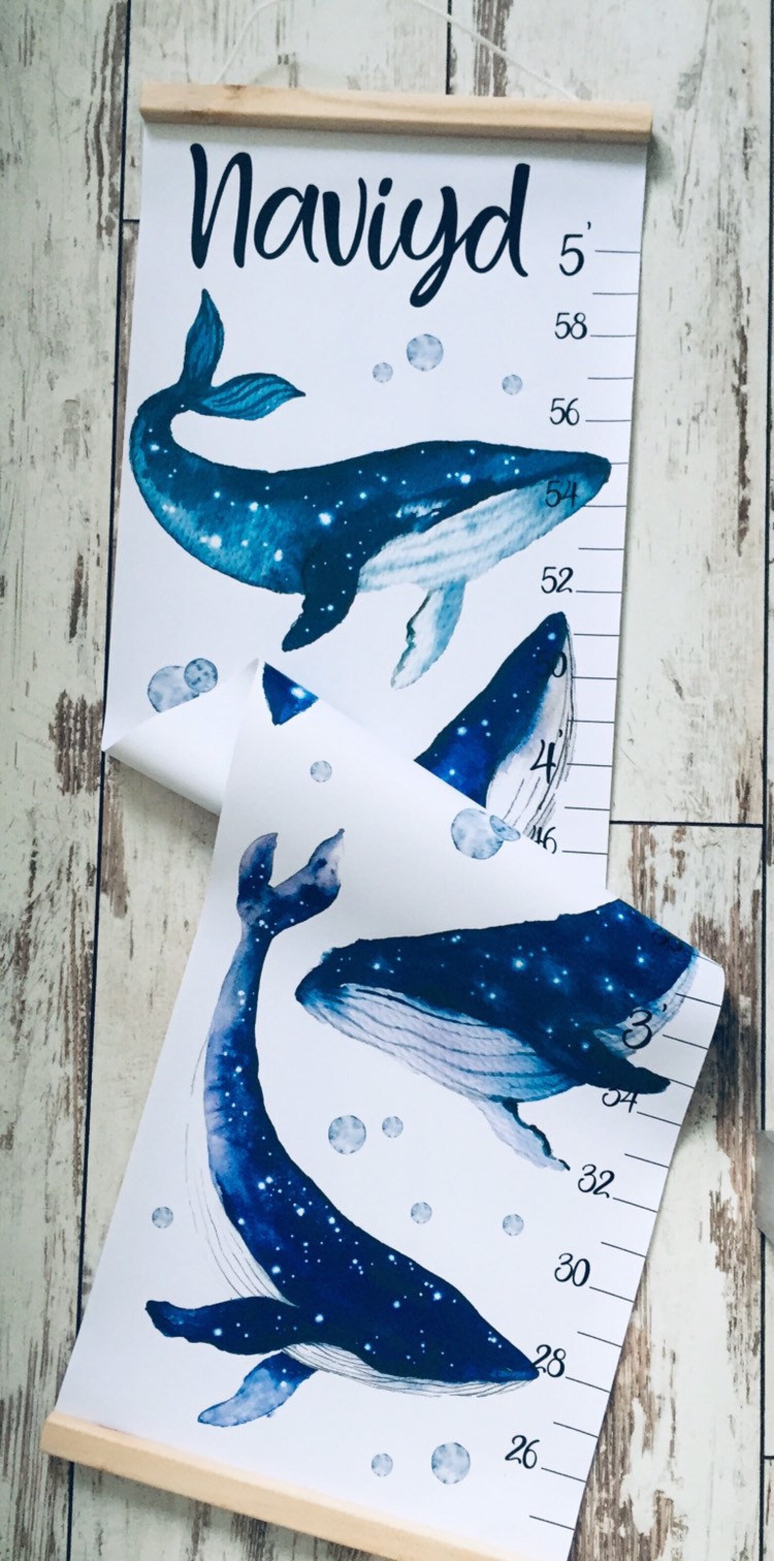 Whales Growth Chart Under the Sea Height Chart Ocean Nursery | Etsy