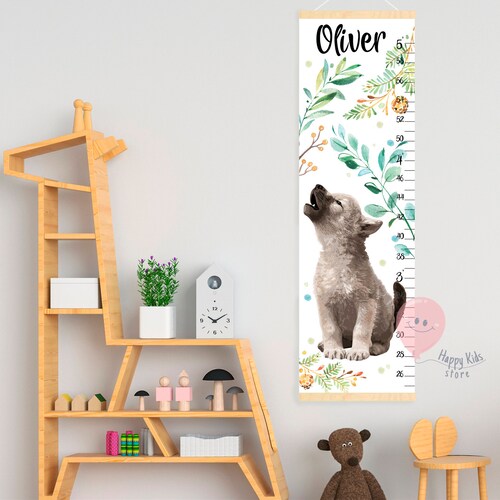 Baby Wolf Growth Chart Wolf Pack Height Chart Woodland Nursery - Etsy