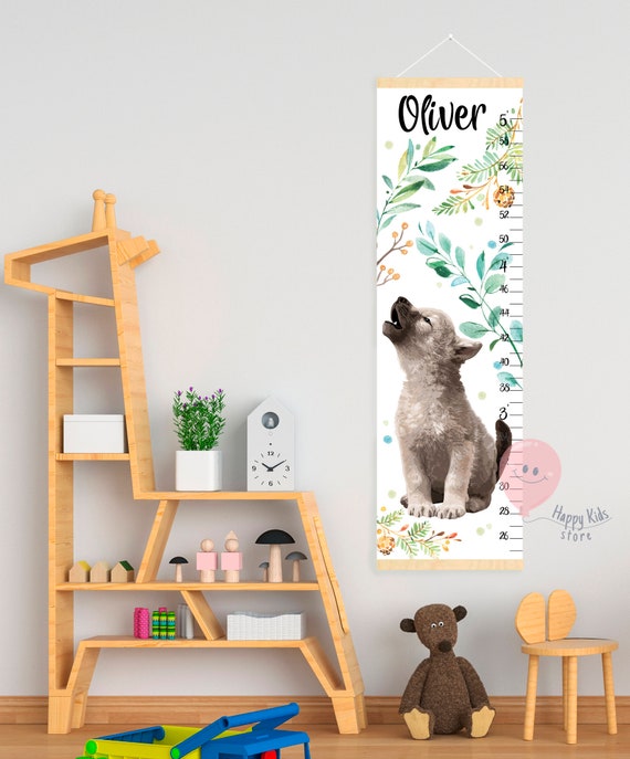 Baby Wolf Growth Chart Wolf Pack Height Chart Woodland Nursery | Etsy