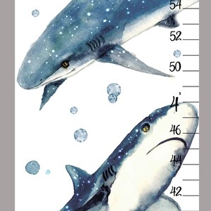 Shark Growth Chart Under the Sea Height Chart Nautical Sea | Etsy