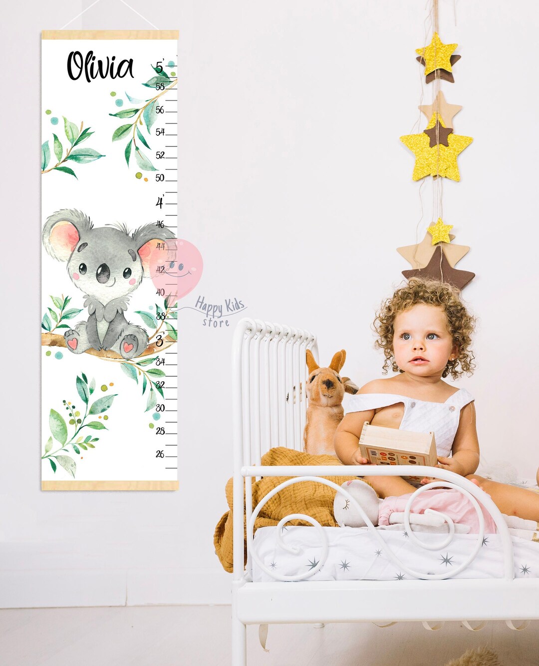 Koala Growth Chart – Australian Animals Wall Height Ruler - Etsy