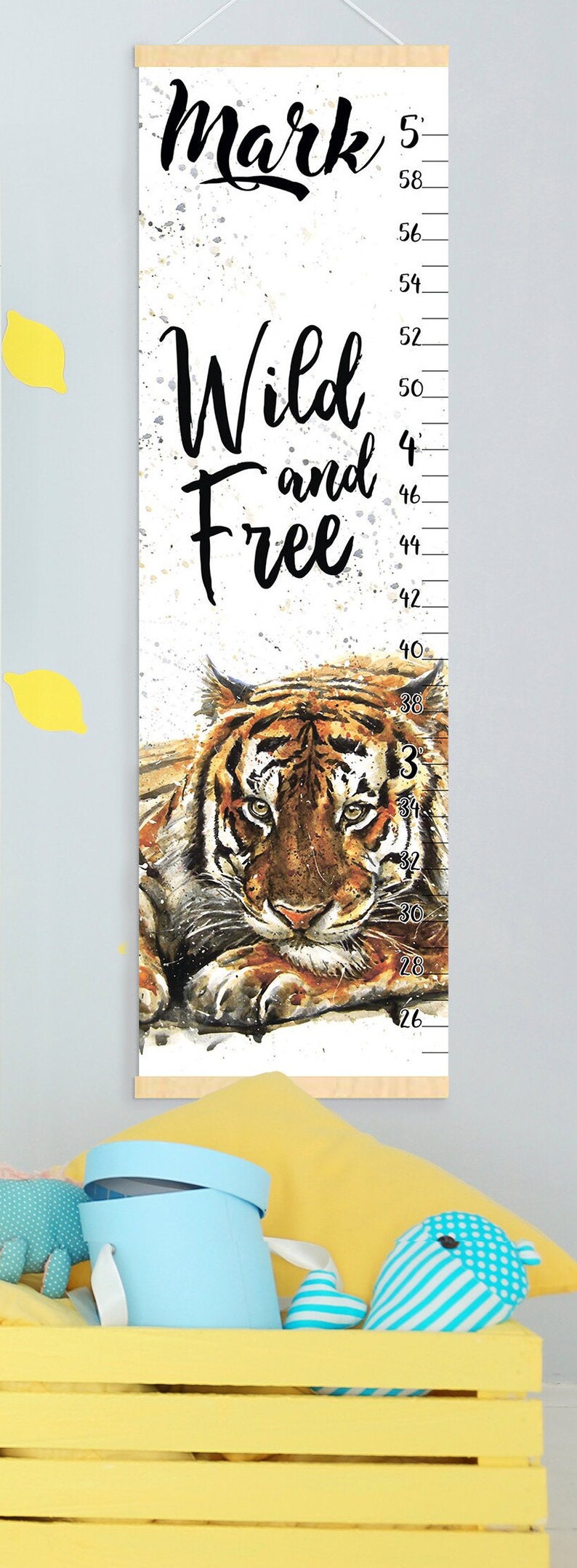 Tiger Height Chart Personalized Growth Chart Wild and Free - Etsy