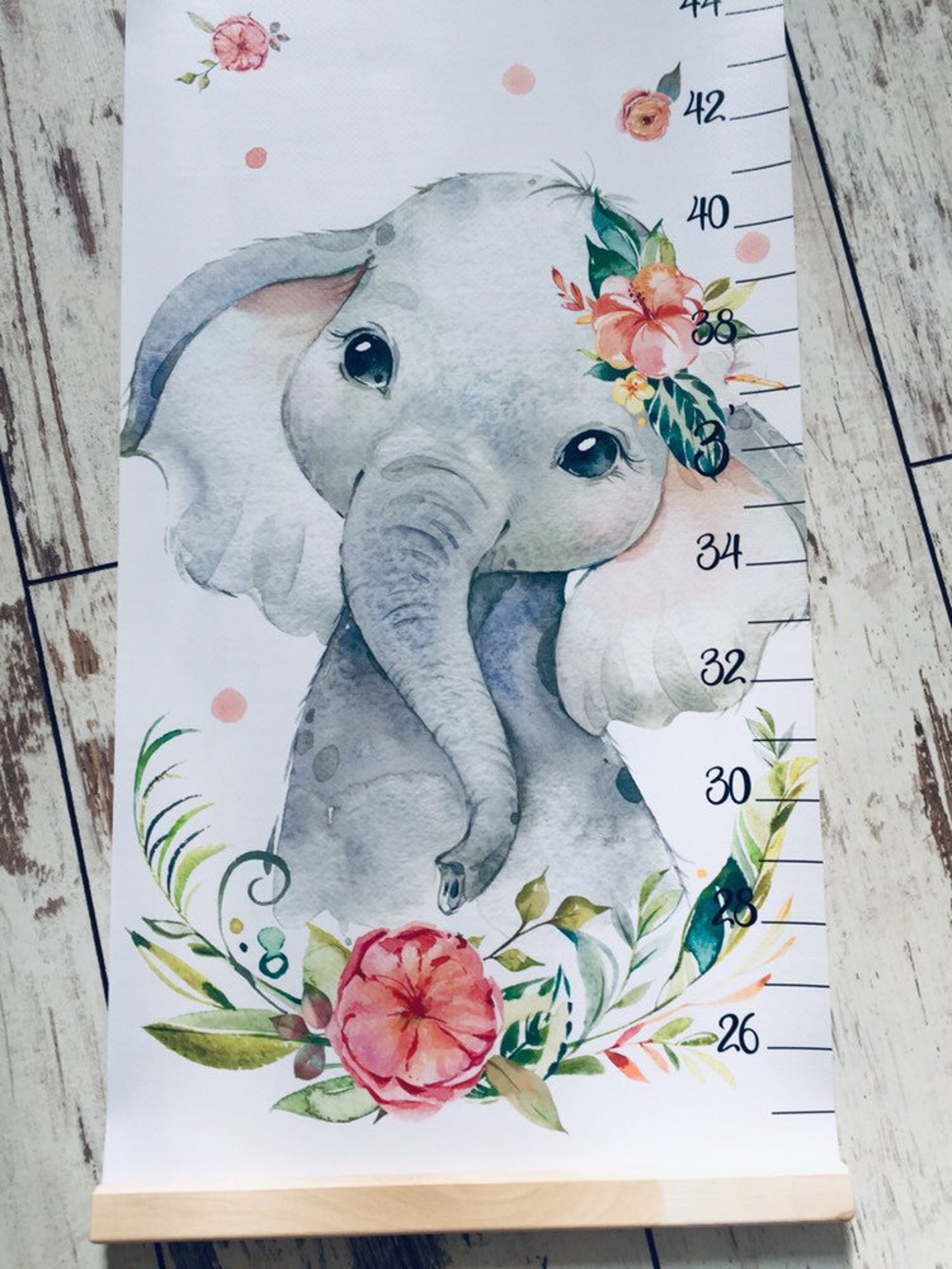 Height Chart Elephant Baby Girl Elephant Growth Chart Cute | Etsy