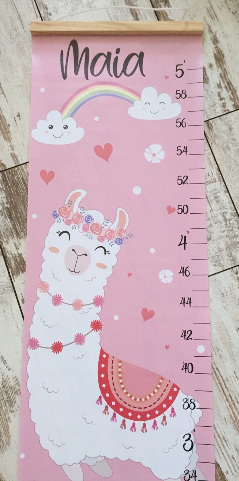 Llama Growth Chart Lama Height Chart Baby Alpaca Nursery Decor - Etsy
