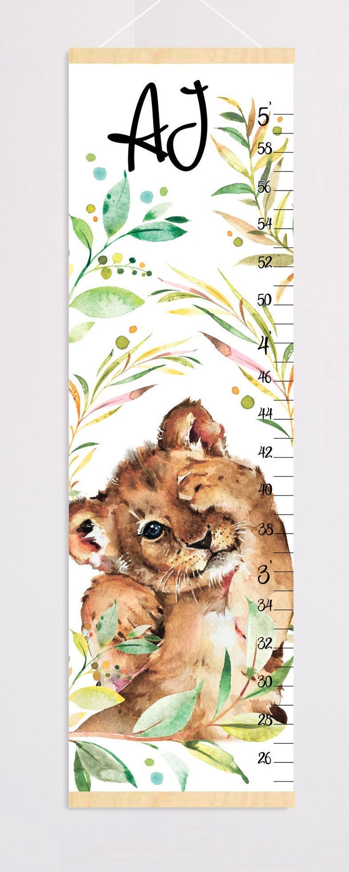 Baby Lion Growth Chart Safari Animals Height Chart Jungle | Etsy