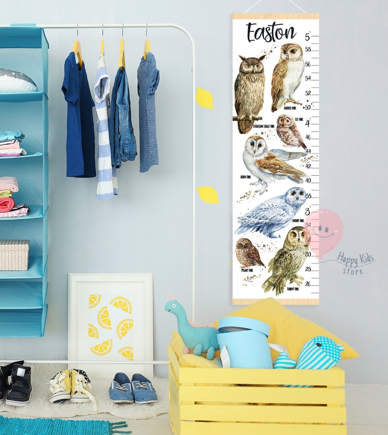 Types of Owls Growth Chart Personalized Height Chart Woodland | Etsy