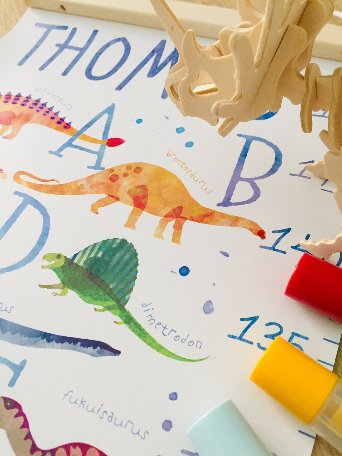 Height Chart Dinosaurs Alphabet Custom Canvas Personalized | Etsy