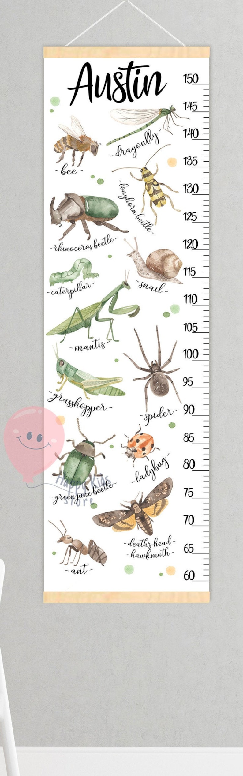 Bugs Growth Chart Insects Height Chart Future Entomologist - Etsy