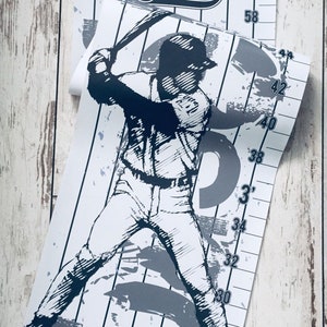 Baseball Nursery Decor Sports Height Chart Baseball Kids Room Shower or ...