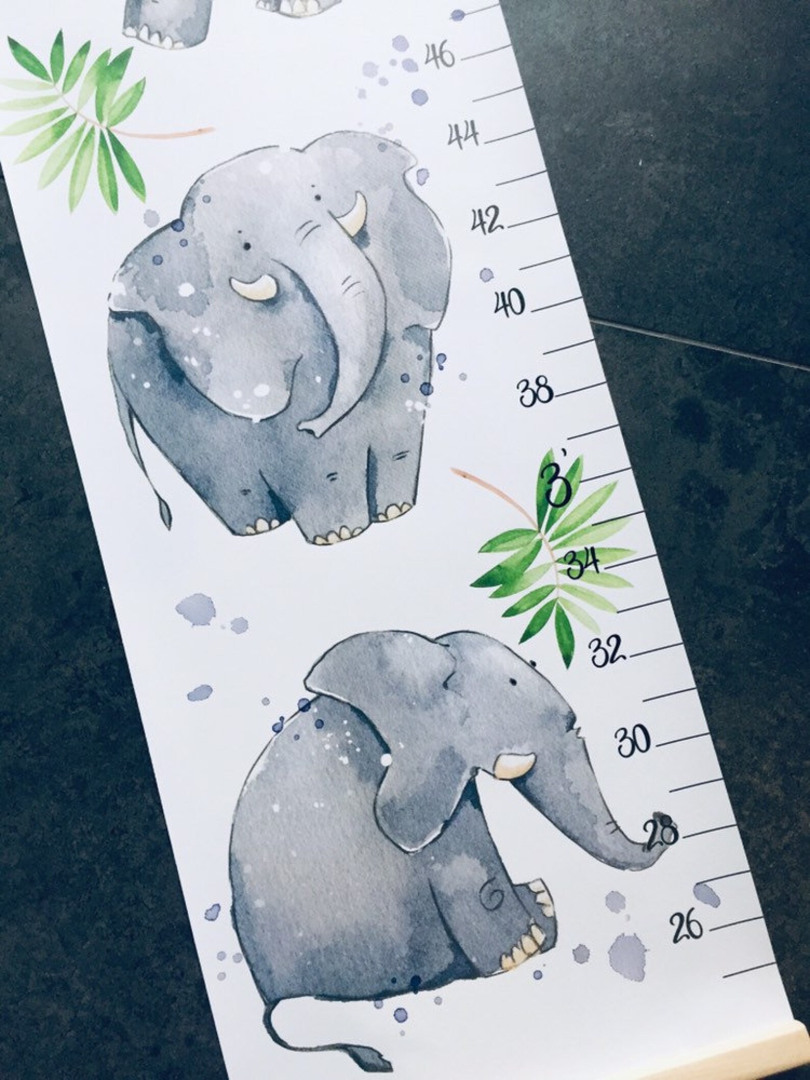 Elephant Height Chart Baby Elephant Growth Chart Animals - Etsy