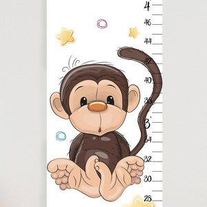 Monkey Growth Chart Nursery Baby Monkey for Nursery Monkeys Shower Gift ...