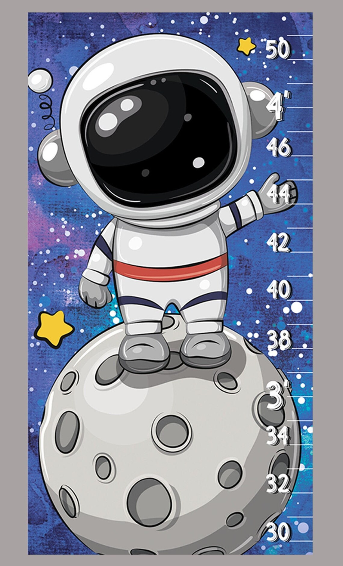 Space growth chart Astronaut height chart for baby girl Solar | Etsy