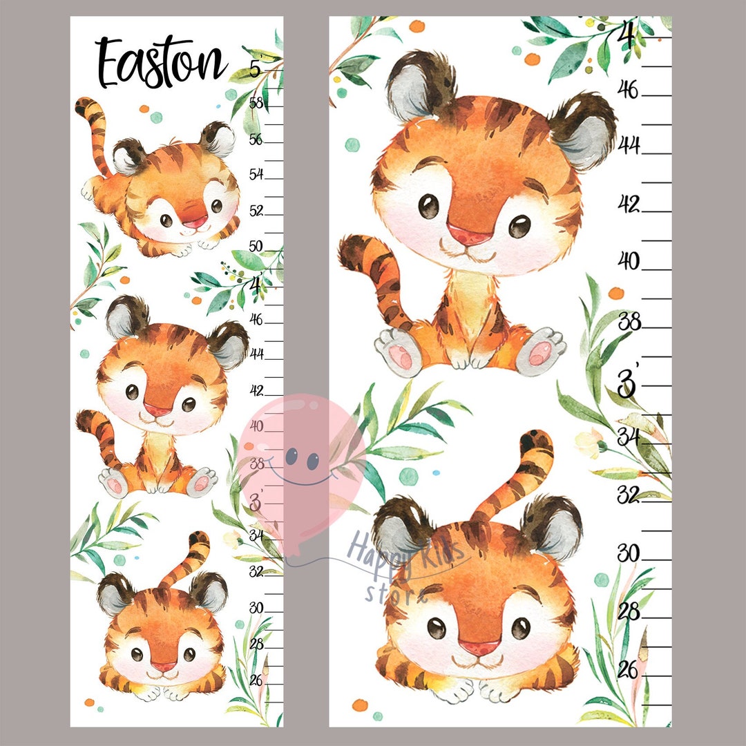 Tiger Growth Chart – Safari Jungle Animals Wall Height Ruler - Etsy